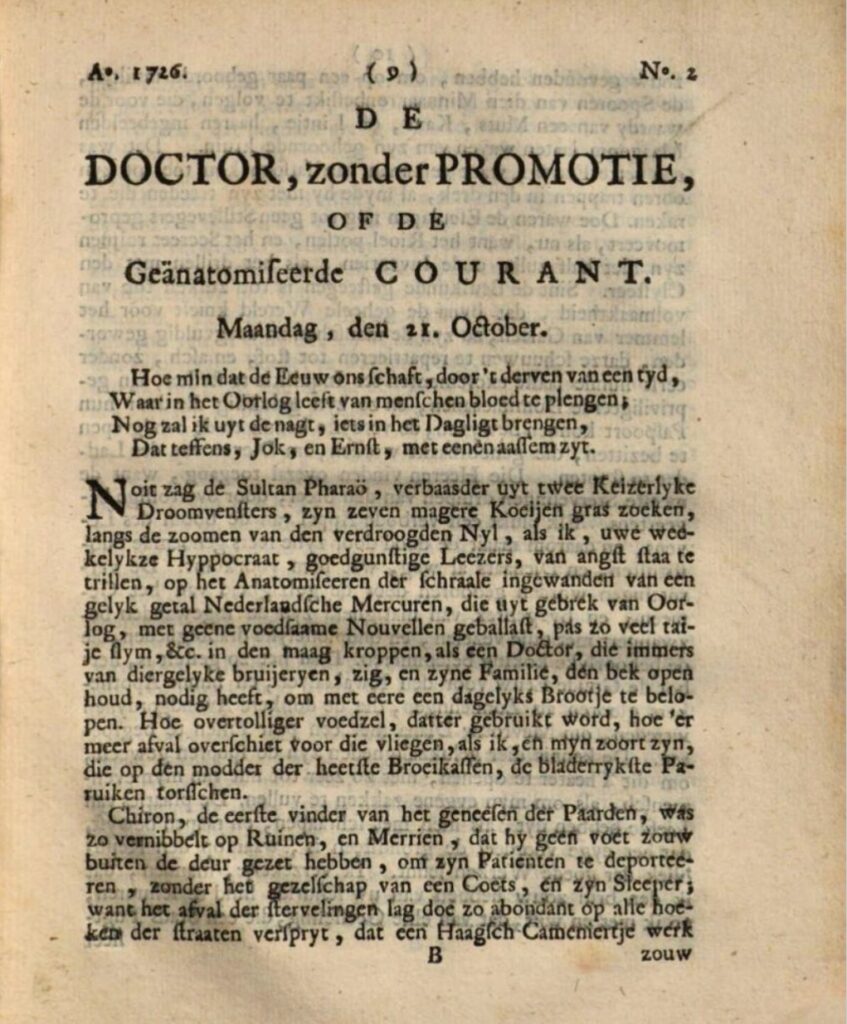 Doctor, zonder Promotie (1726) | Encyclopedie Nederlandstalige ...